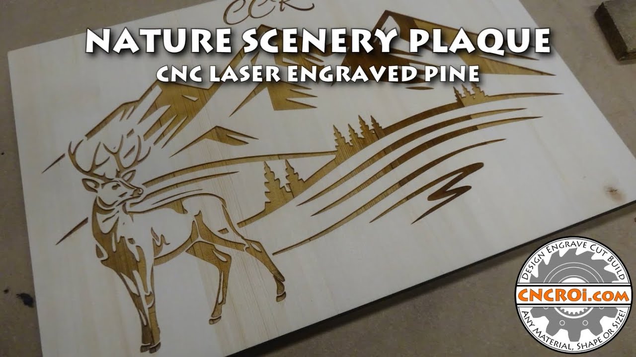 Nature Scenery Plaque: CNC Laser Engraved Pine - YouTube