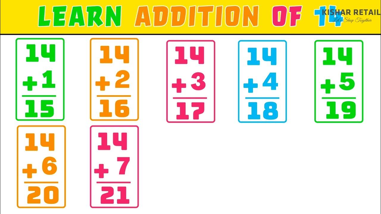 Learn Addition of 14 | Basic Maths for Kids and Nursery Educational ...