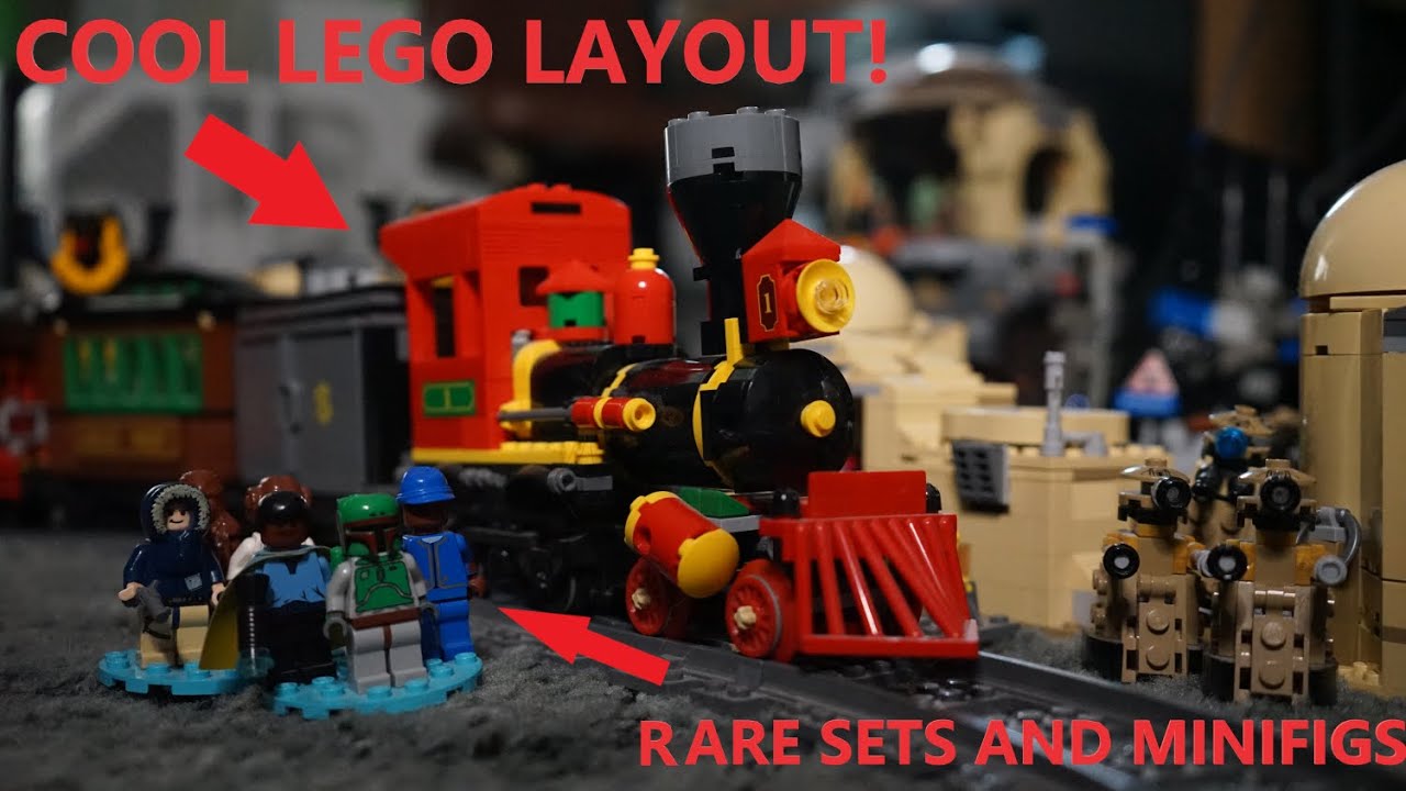 RELAXING LEGO Train! Cool Layout! Rare Sets and Minifigures!!! - YouTube