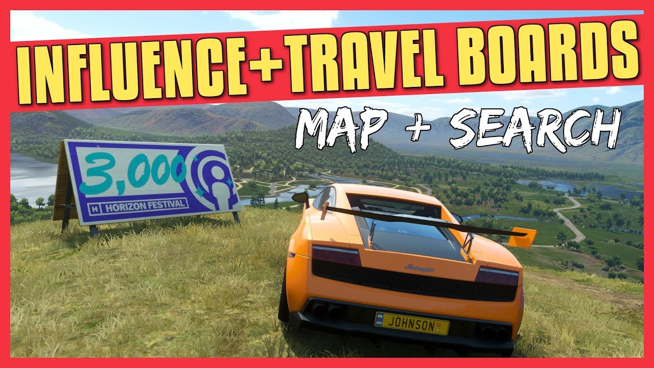 Forza Horizon 4 | ALL INFLUENCE + TRAVEL BOARDS (Map + Search) - YouTube