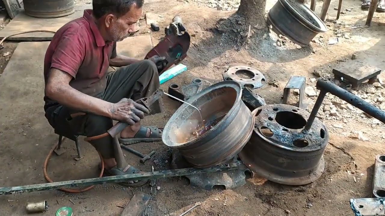 Truck tire broken rim plate replacing| restoration of a truck rim| rim ...