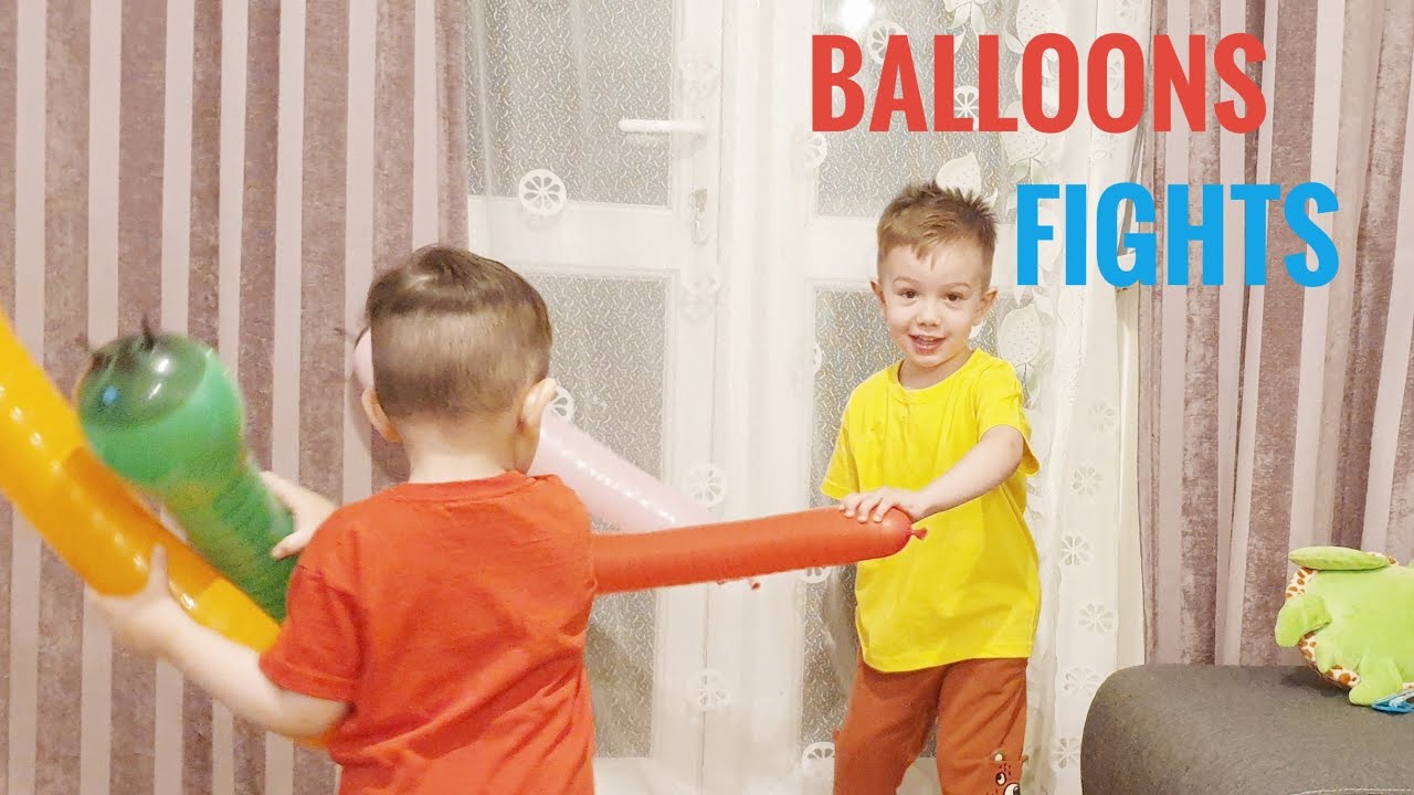 Playtime with balloons #Arthur and his twin brothers,heving fun at home ...