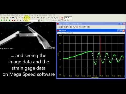 Strain gage, high speed camera data acquisition - YouTube