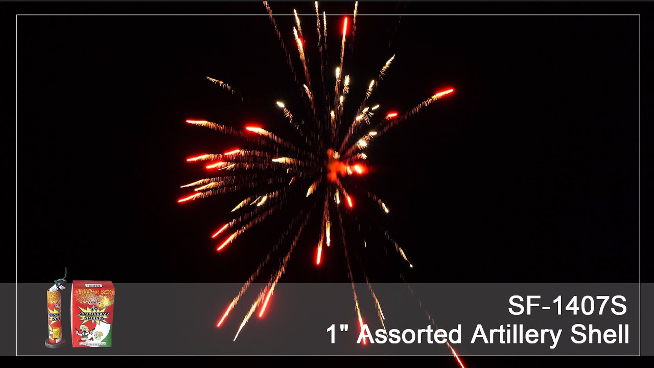 SKYSONG FIREWORKS | SF-1407S 1" Assorted Artillery Shell - YouTube