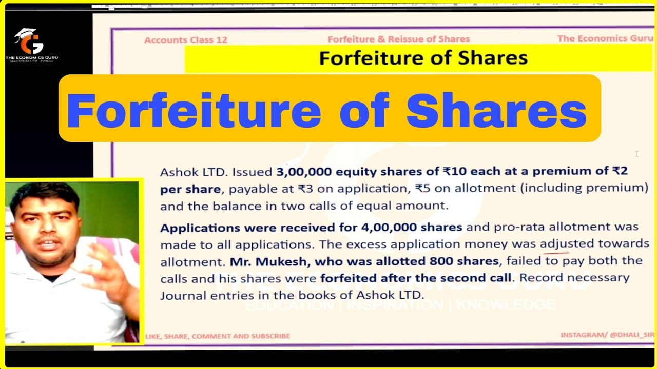 Forfeiture of Shares I Class 12 Accounts l Easy Trick - YouTube