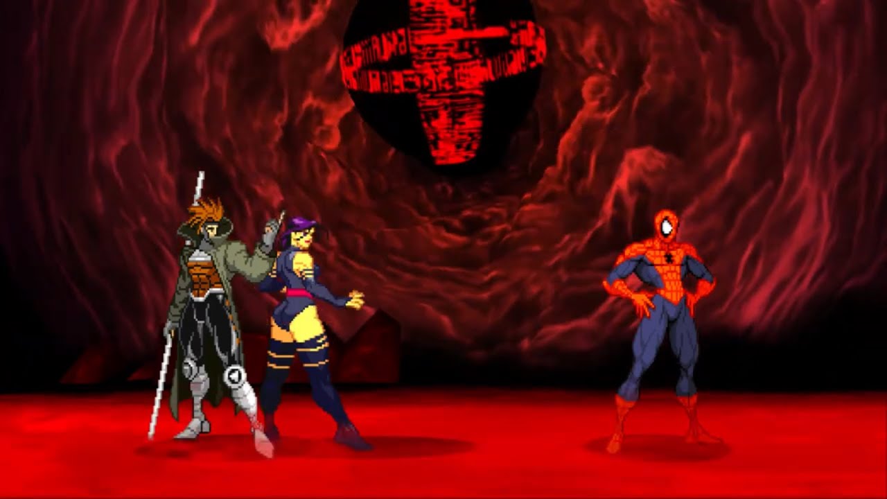 Marvel vs Capcom 2: Spider-Man, Gambit, and Psylocke arcade playthrough ...