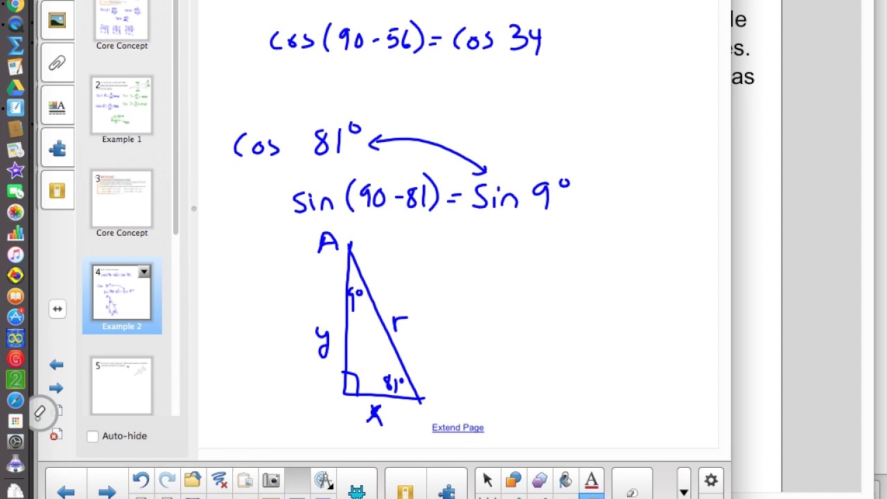 Chapter 9 Lesson 5a - Sine and Cosine Ratios - YouTube