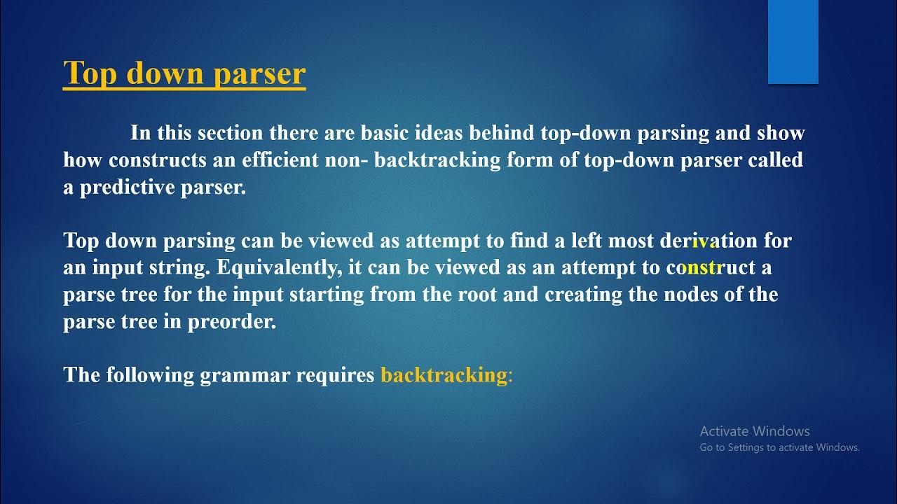 top down parser - YouTube