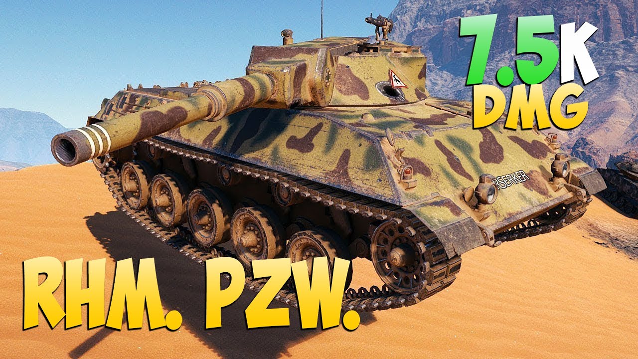 Rhm. Pzw. - 3 Frags 7.5K Damage - The weakest! - World Of Tanks - YouTube