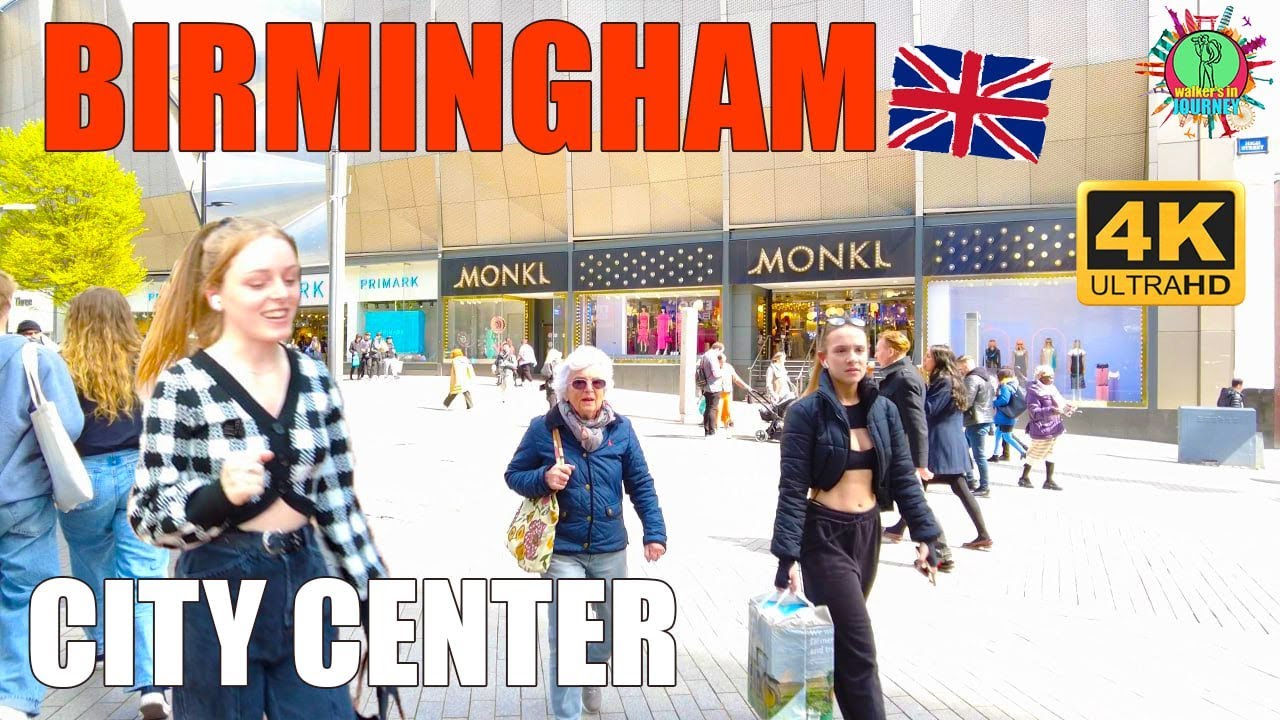 Beautiful City Center Birmingham Spring Walking Tour #4K 60fps #UK # ...