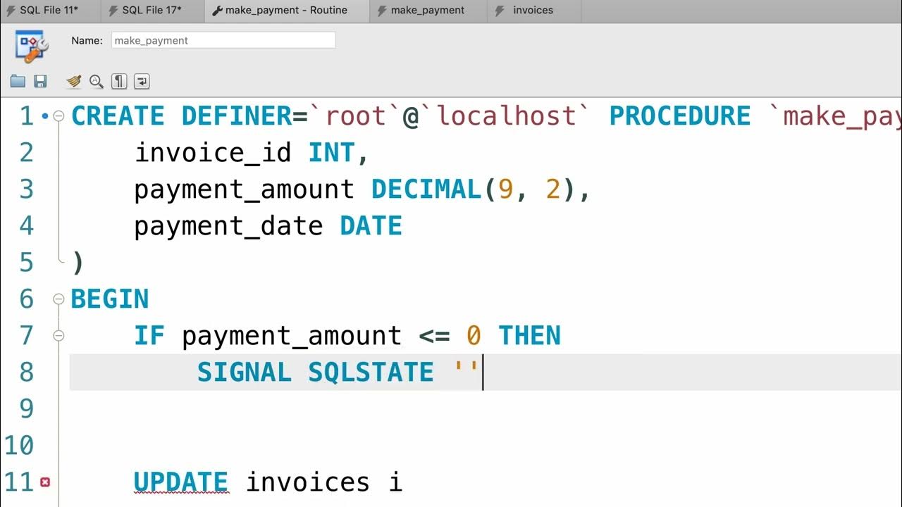 SQL #71 - Parameter Validation [By Mosh Hamedani] - YouTube