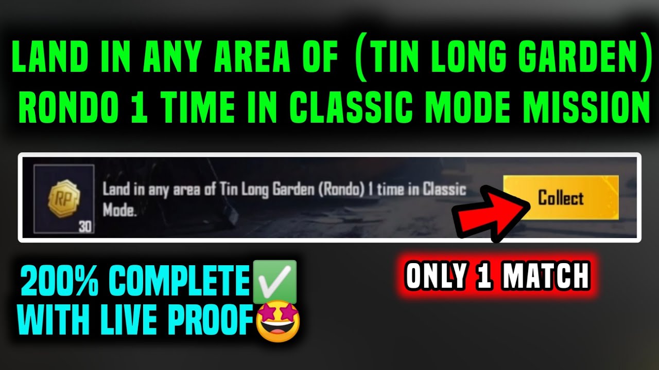 LAND IN ANY AREA OF TIN LONG GARDEN (RONDO) 1 TIME IN CLASSIC MODE MISSION - YouTube