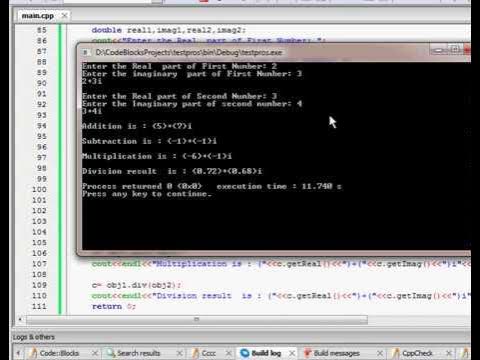 complex numbers class cpp example code - YouTube
