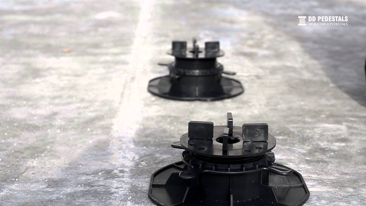 Adjustable Pedestals with ceramic tiles installation - YouTube