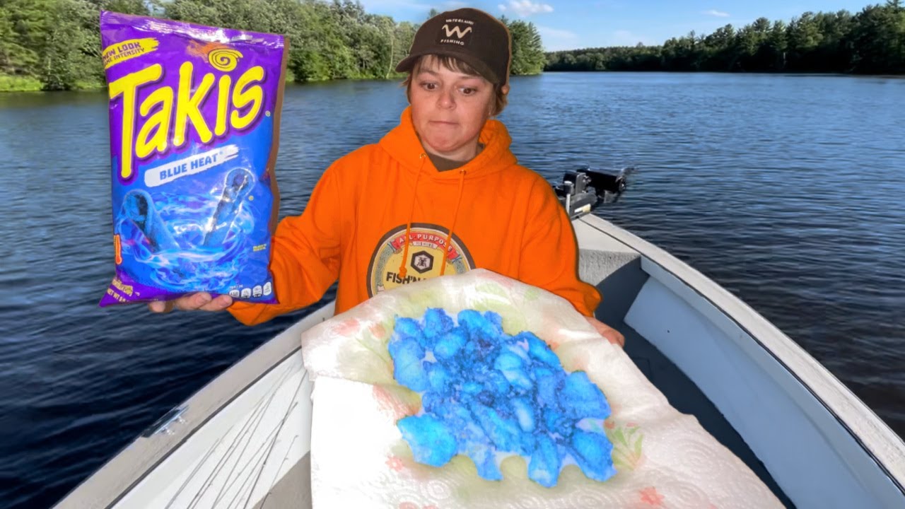 Using Blue Heat Takis to Cook my Fish! "Catch and Cook" - YouTube