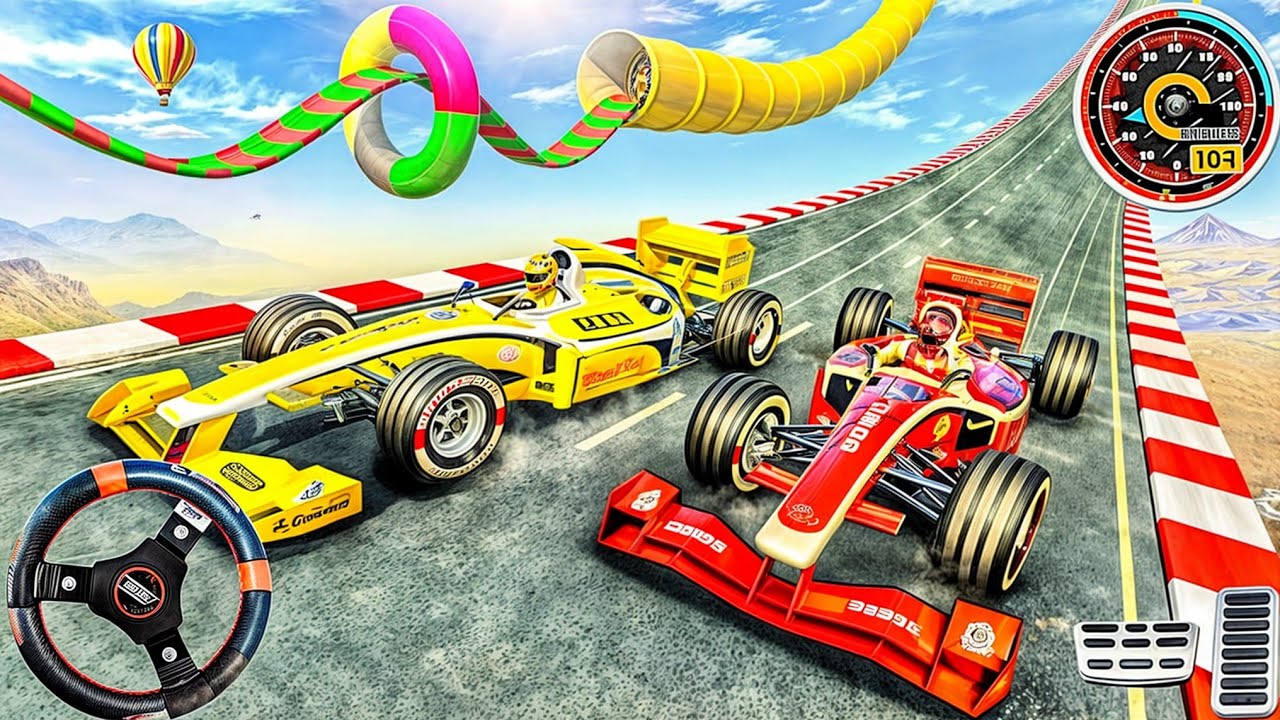 Formula Car Games: Stunt Race ||Two Formulas Car Race Mega Ramp ...