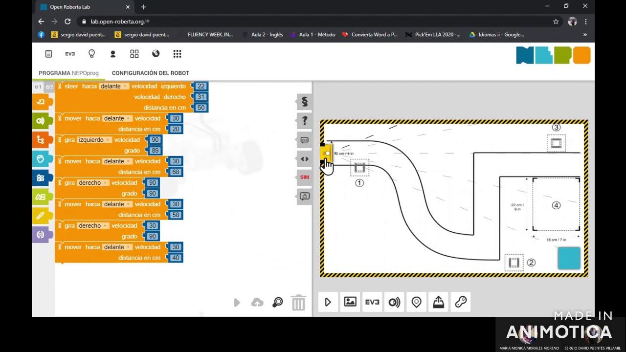 Simulación con Open Roberta Lab - Ejercicio N°2 - Sensor de ultrasonido - YouTube