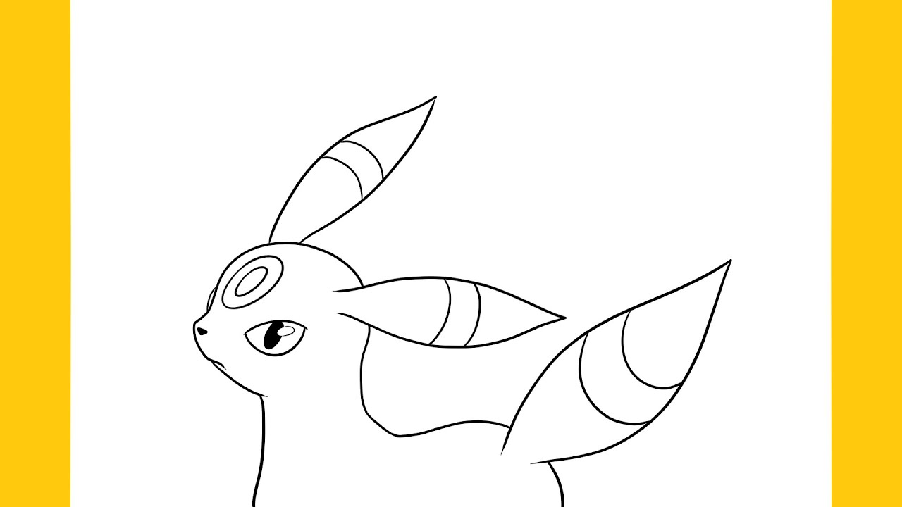 How to draw Umbreon with guidelines step by step (Pokémon) - YouTube
