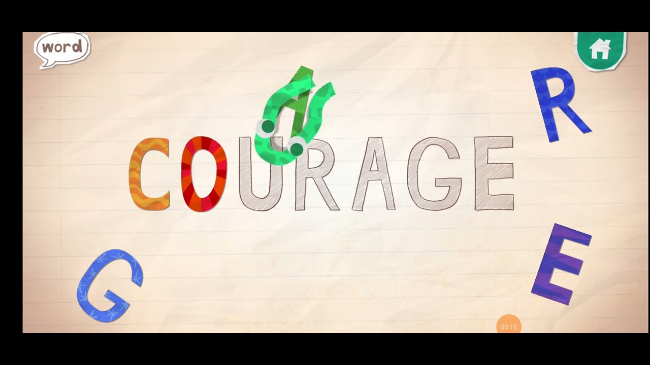 COURAGE Endless Alphabet game - YouTube