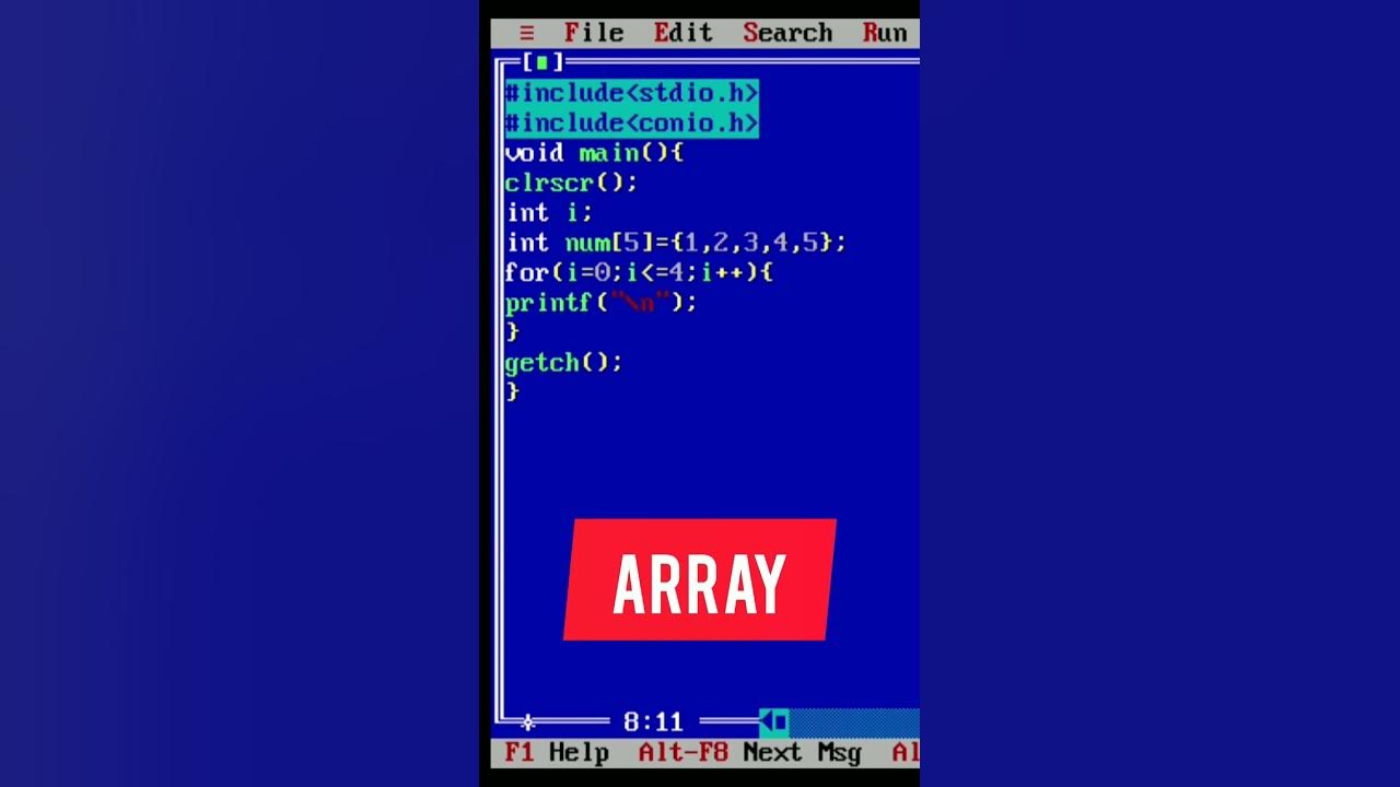 Array In C Programming C Programming Tutorials Shorts Clanguage