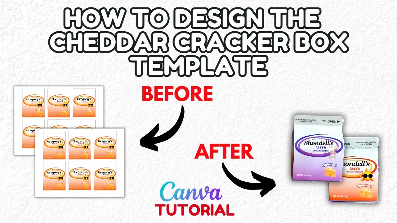 How to Customize a Cheddar Crackers Box Template in Canva | DIY Party ...