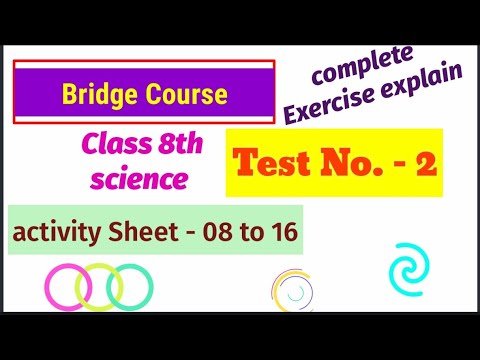 8th class | Science | Bridge course | Test No. 2 | Activity sheet 8 to ...