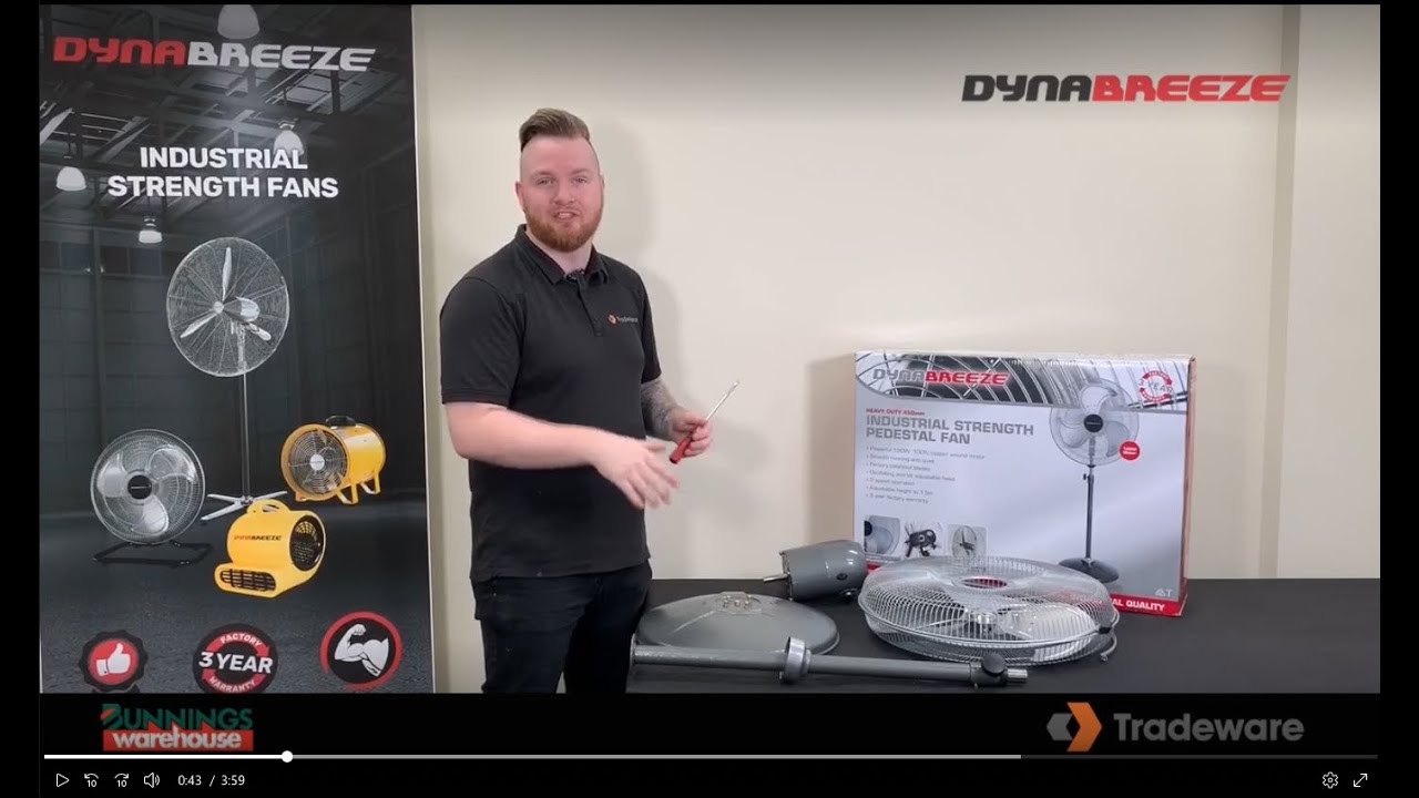 How to Install Dynabreeze 450 Pedestal Fan - YouTube