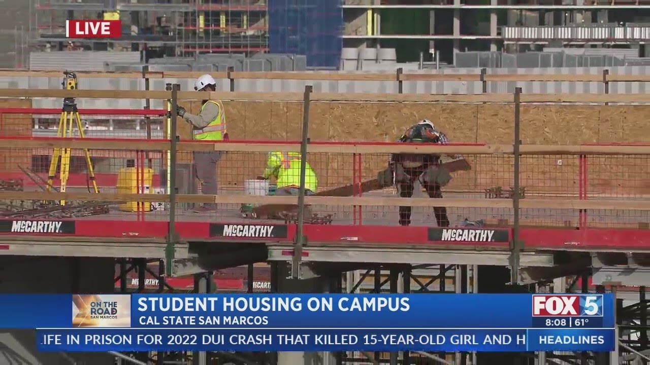 Construction underway for student housing at Cal State San Marcos - YouTube