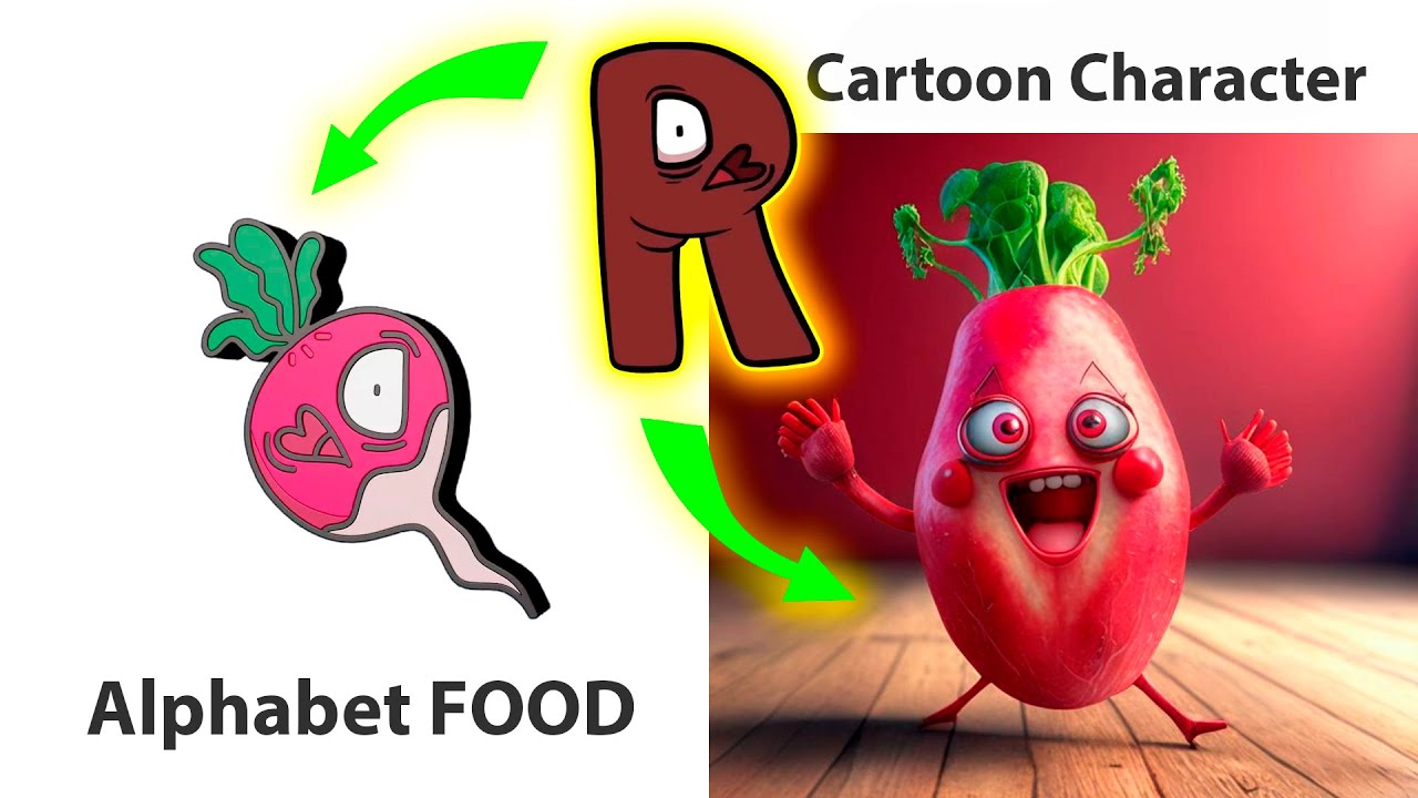Alphabet Lore FOOD but Cartoon Characters (Full version) - YouTube