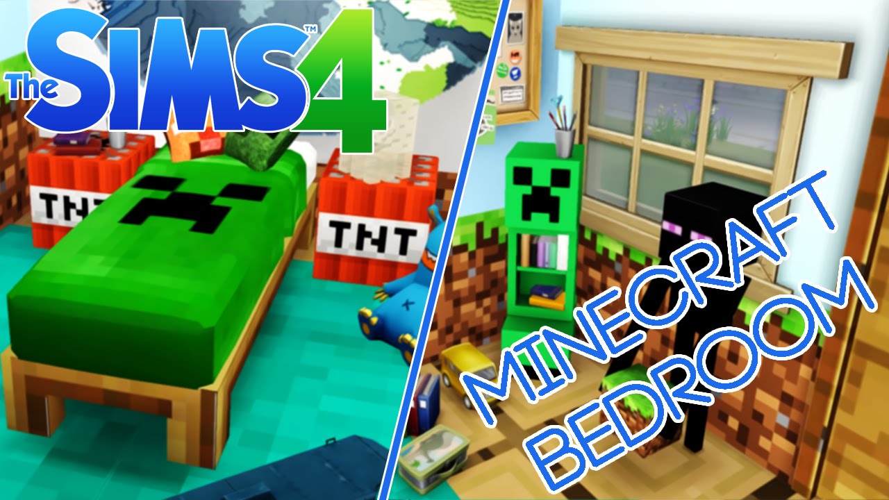 Minecraft em The Sims 4? (Minecraft Bedroom, Speed Build) - YouTube
