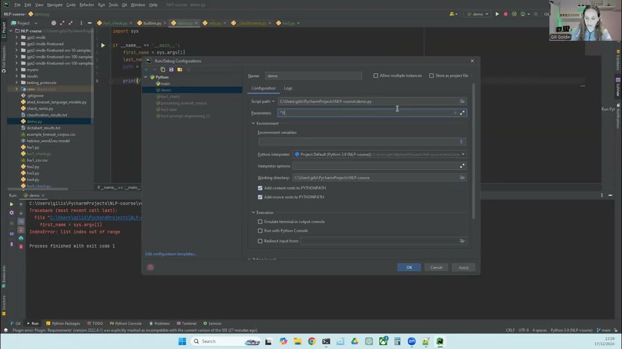 pycharm input args - YouTube
