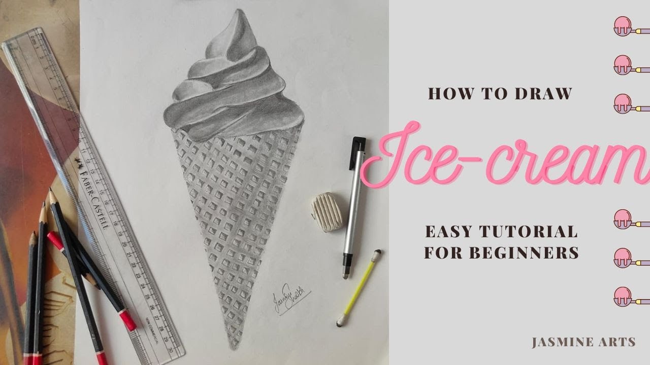 #21 How to draw Ice-cream | Step by step tutorial for beginners - YouTube