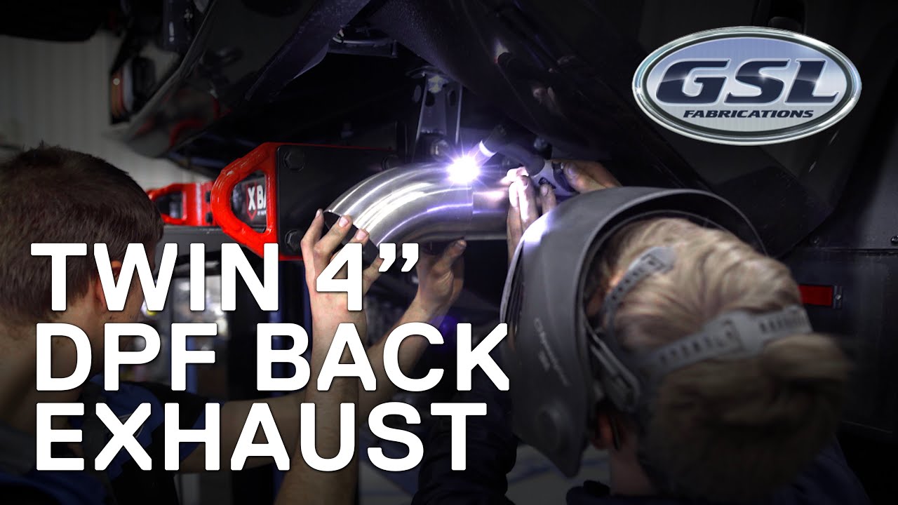 GSL Twin DPF Back Stainless Exhaust in The Mighty 79 Landcruiser - YouTube