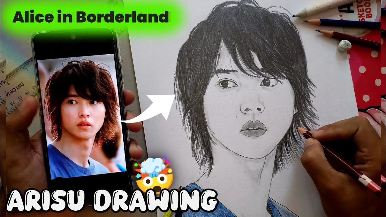 🤯 I Drew ARISU (Kento Yamazaki) From ALICE IN BORDERLAND! Drawing ...