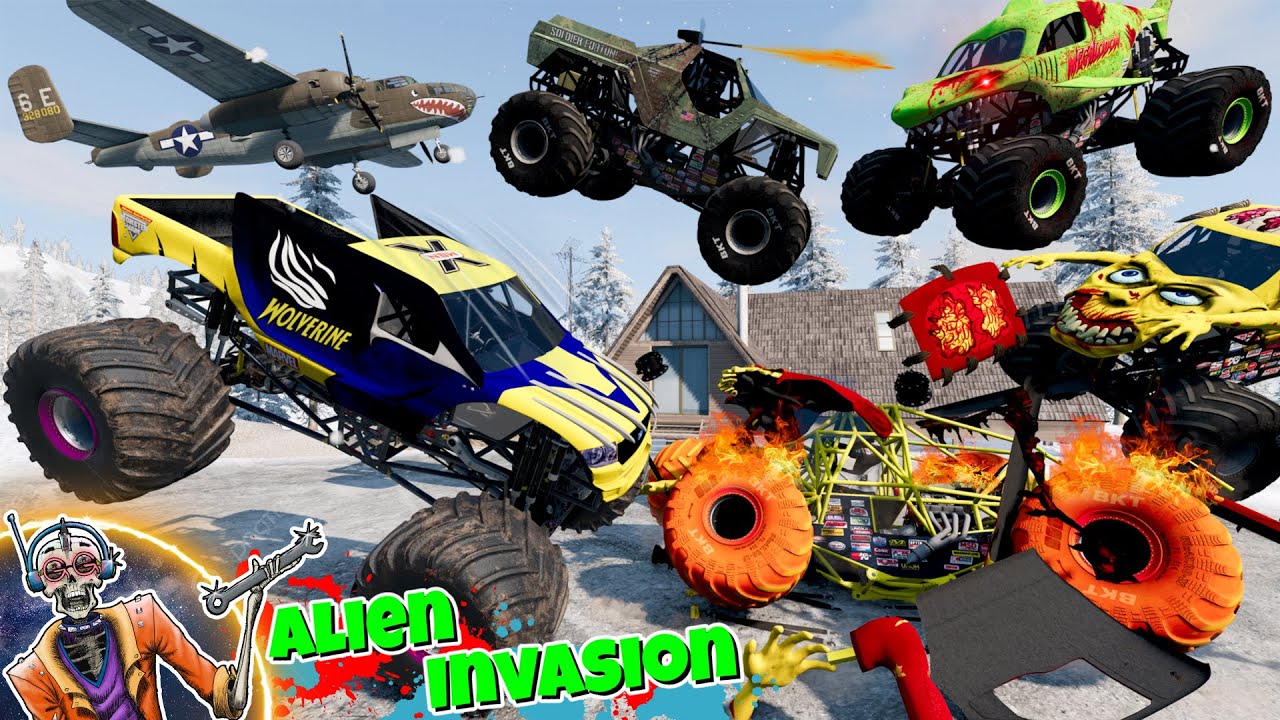 Monster Jam INSANE Alien Invasion Adventure Compilation | Racing ...