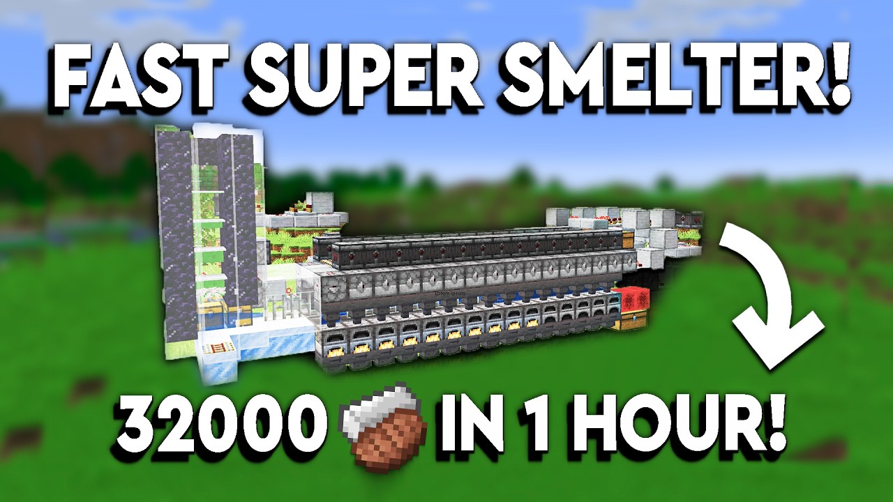 BEST EASY Super Smelter Minecraft Tutorial - Infinite Fuel! - YouTube