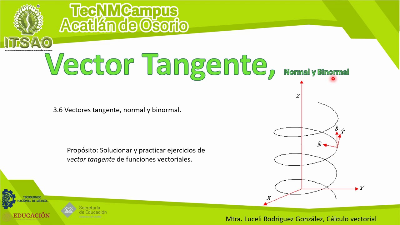 Tema 7 Vector tangente e intro a normal y binormal - YouTube