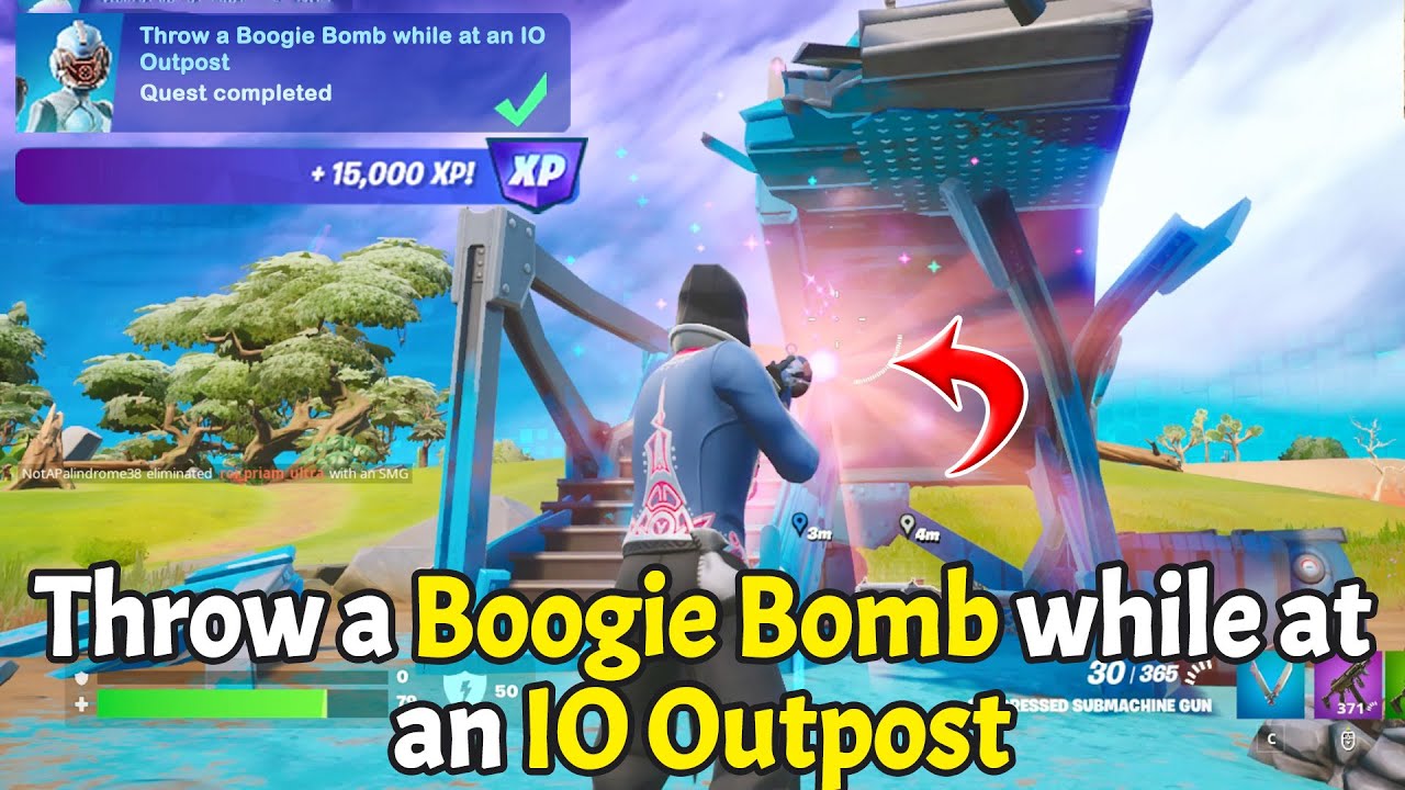 Throw a Boogie Bomb while at an IO Outpost | Fortnite - YouTube