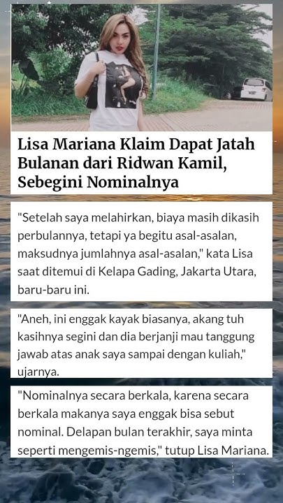 Lisa Mariana klaim dapat jatah bulanan dari Ridwan Kamil, sebegini nominalnya #lisamariana - YouTube