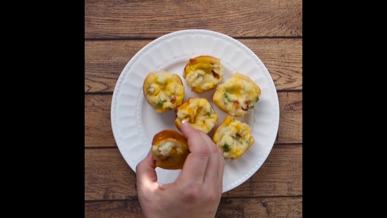 Loaded Mashed Potato Cups Appetizer - YouTube