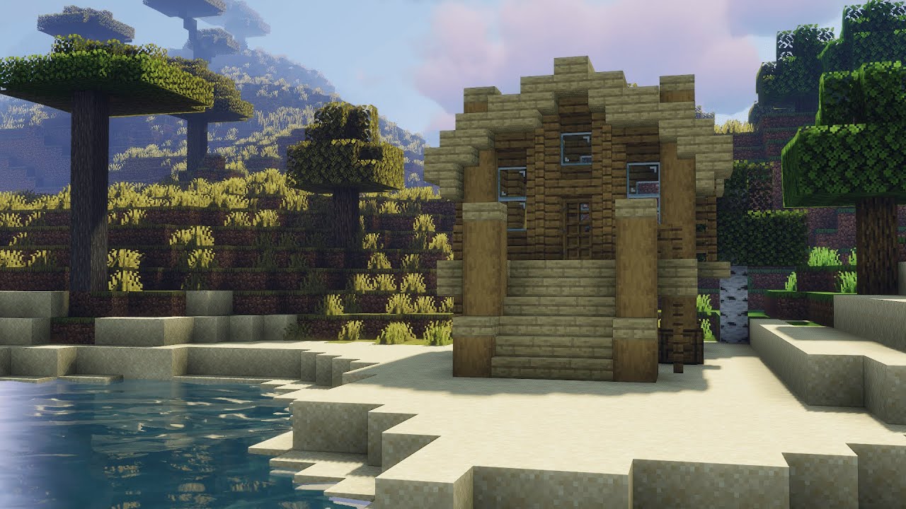 Simple Beach House Tutorial Minecraft! - YouTube