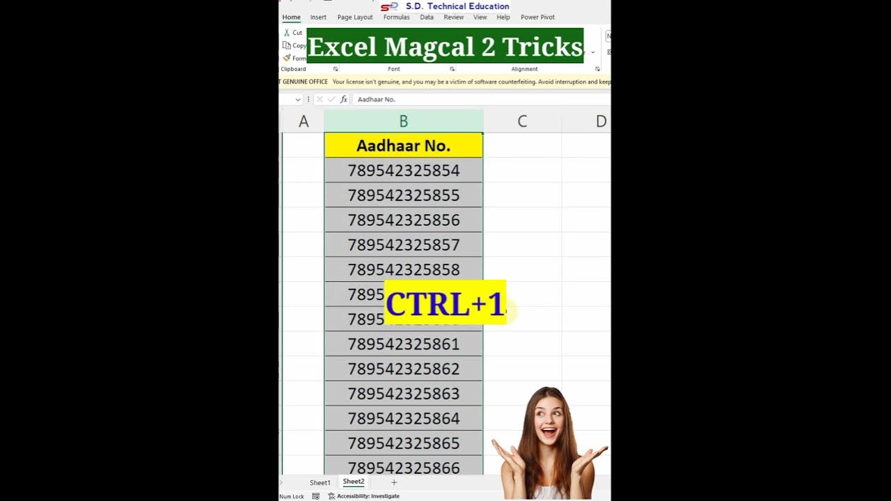 Excel Magcal 2 Tricks। Scientific to General. Aadhaar Format. #scientific #number #Aadhaarformat ...