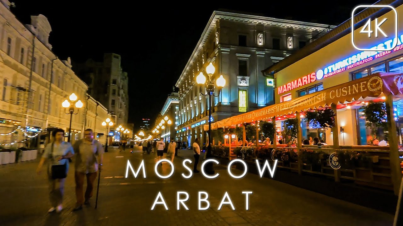 Evening walk along Arbat street. Moscow walking in 4K - YouTube