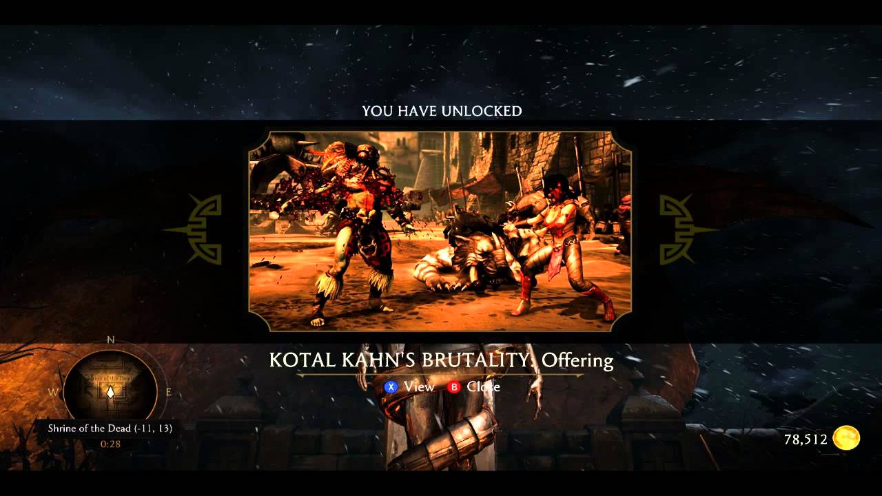 MKX KRYPT UNLOCK : Kotal Kahn's Brutality Offering (-11,13) - YouTube
