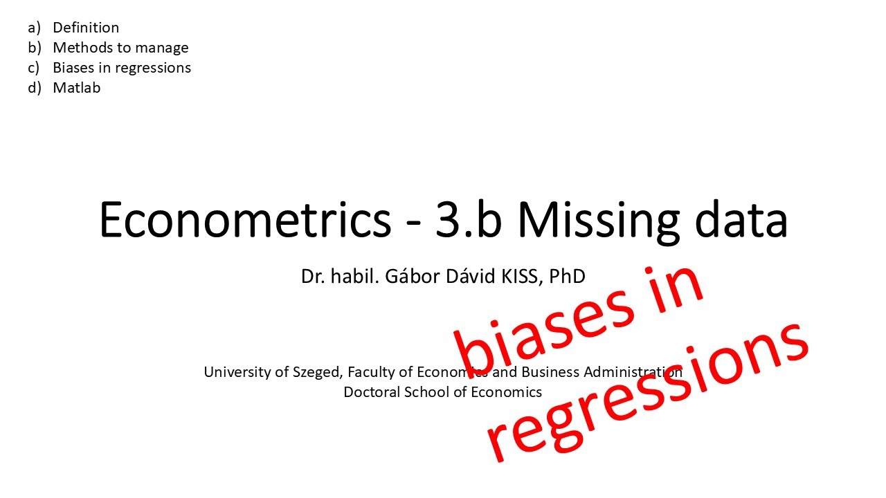 03.b Econometrics - Missing data - YouTube