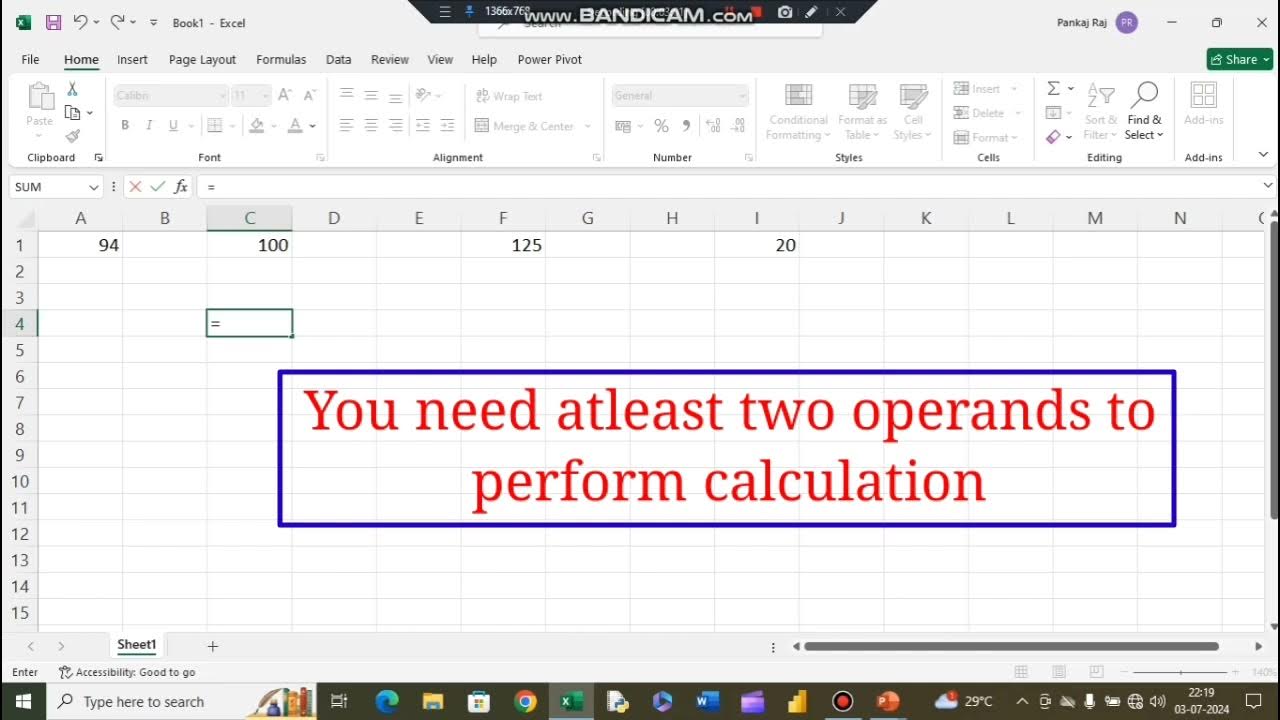 How to use formulas and functions in Excel | MS - Excel me formulas or functions ko kaise use ...