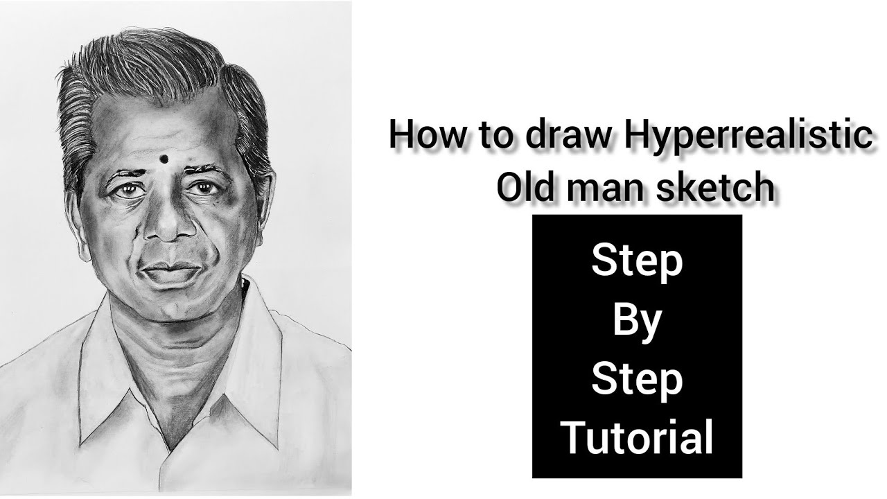 How to draw Hyperrealistic Old man sketch #hyperrealism # ...