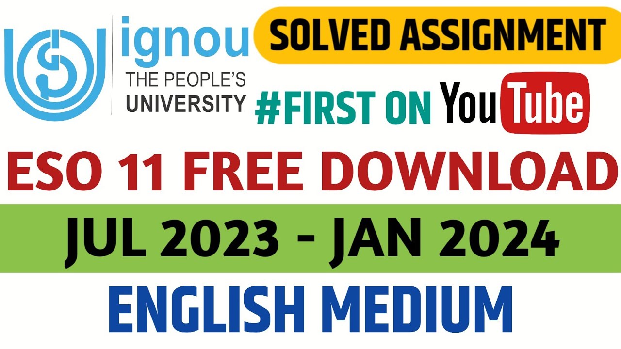 ESO 11 solved Assignment 2023-24| ESO 11 Ignou solved Assignment 2023 ...