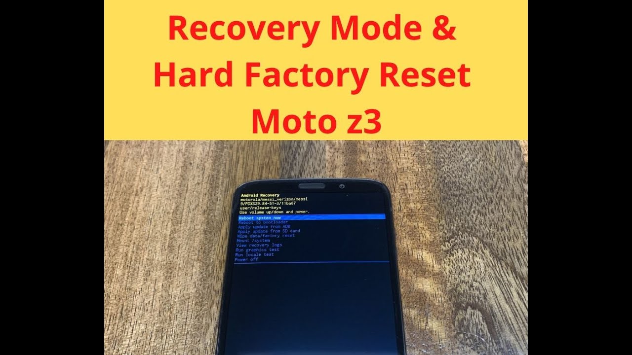 Moto Z3 Motorola - Recovery Mode and Hard Factory Reset (EASY METHOD ...