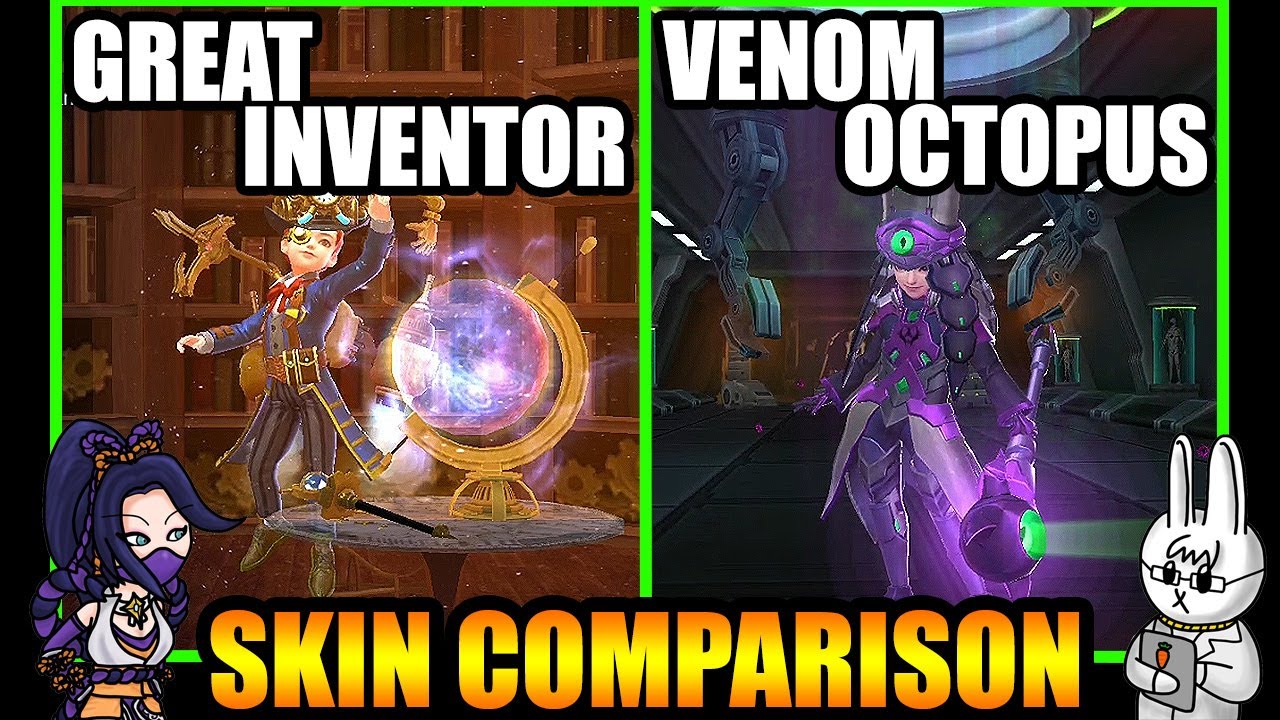 HARLEY VENOM OCTOPUS SKIN VS. GREAT INVENTOR SKIN - MLBB SKIN ...